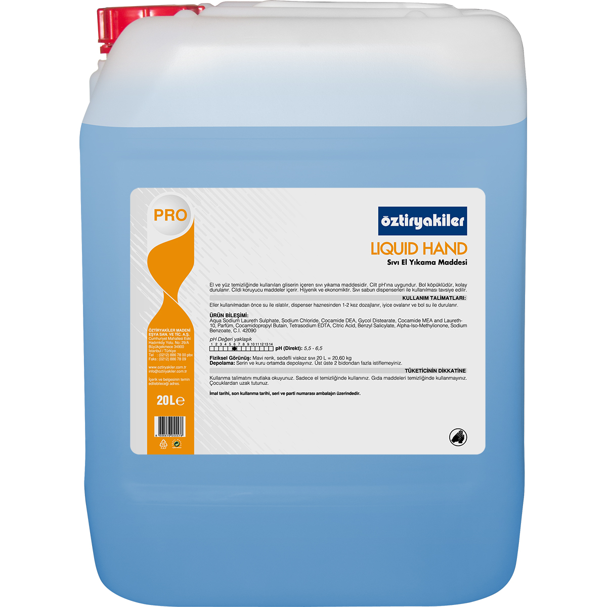 Liquid Hand Sıvı El Yıkama Maddesi 20L – Gastro Endüstriyel